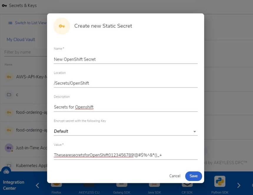 How To Manage OpenShift Secrets With Akeyless Vault